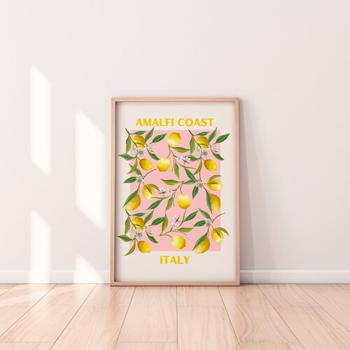 Amalfi Coast Italy Lemons Print Digital Download Colorful - Etsy