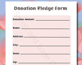 Football Team Donation Form 3 per Page Middle School High - Etsy