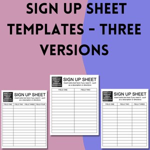 Editable Sign up Sheet Templates Non Profit Mailing List - Etsy