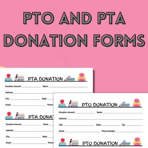 PTA and PTO Donation Form 3 per Page Parent Teacher - Etsy