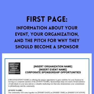 Sponsorship Solicitation Package Template, Printable Editable ...