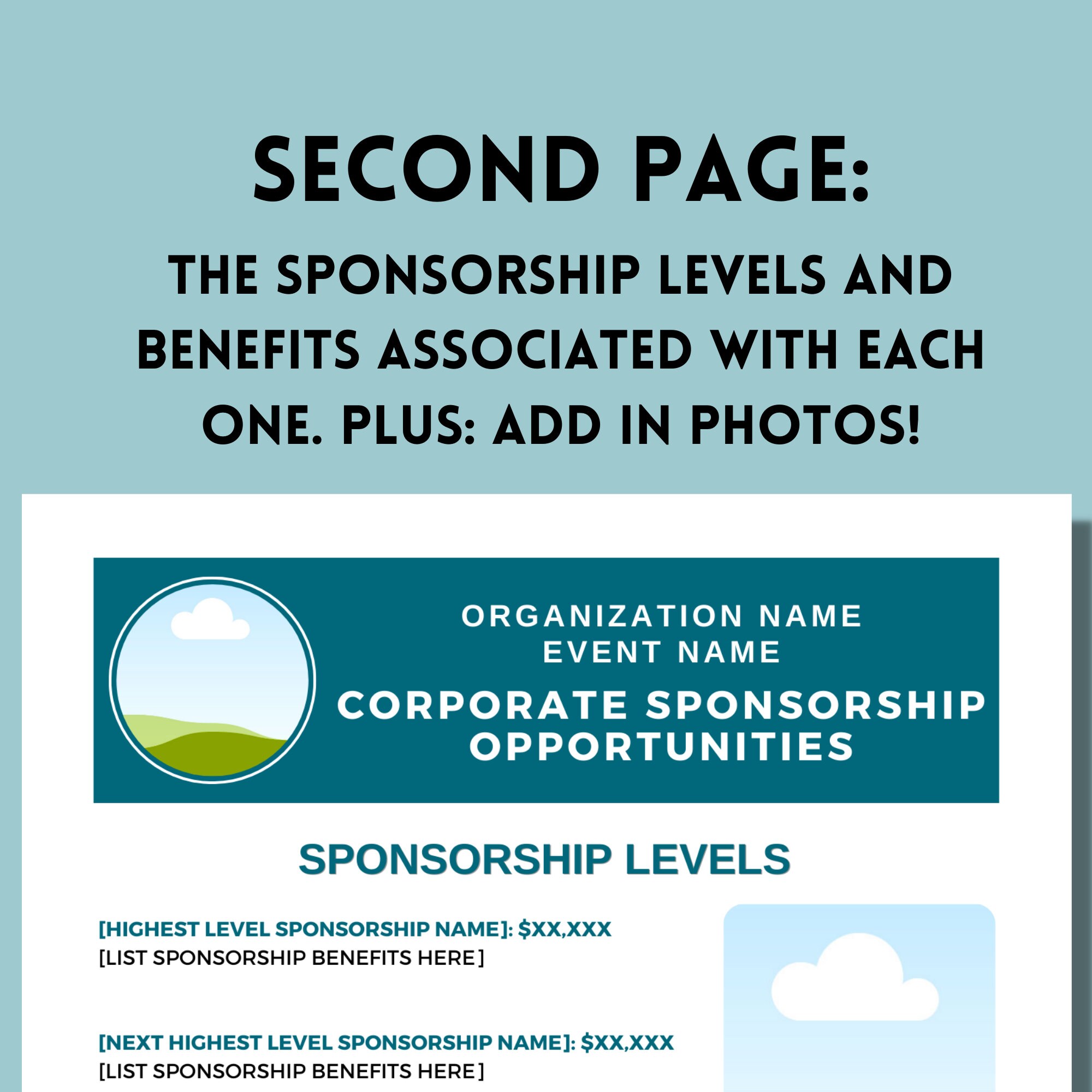 Canva Sponsorship Solicitation Package Template, Printable Editable ...
