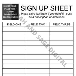 Editable Sign up Sheet Templates, Non Profit Mailing List, Small ...