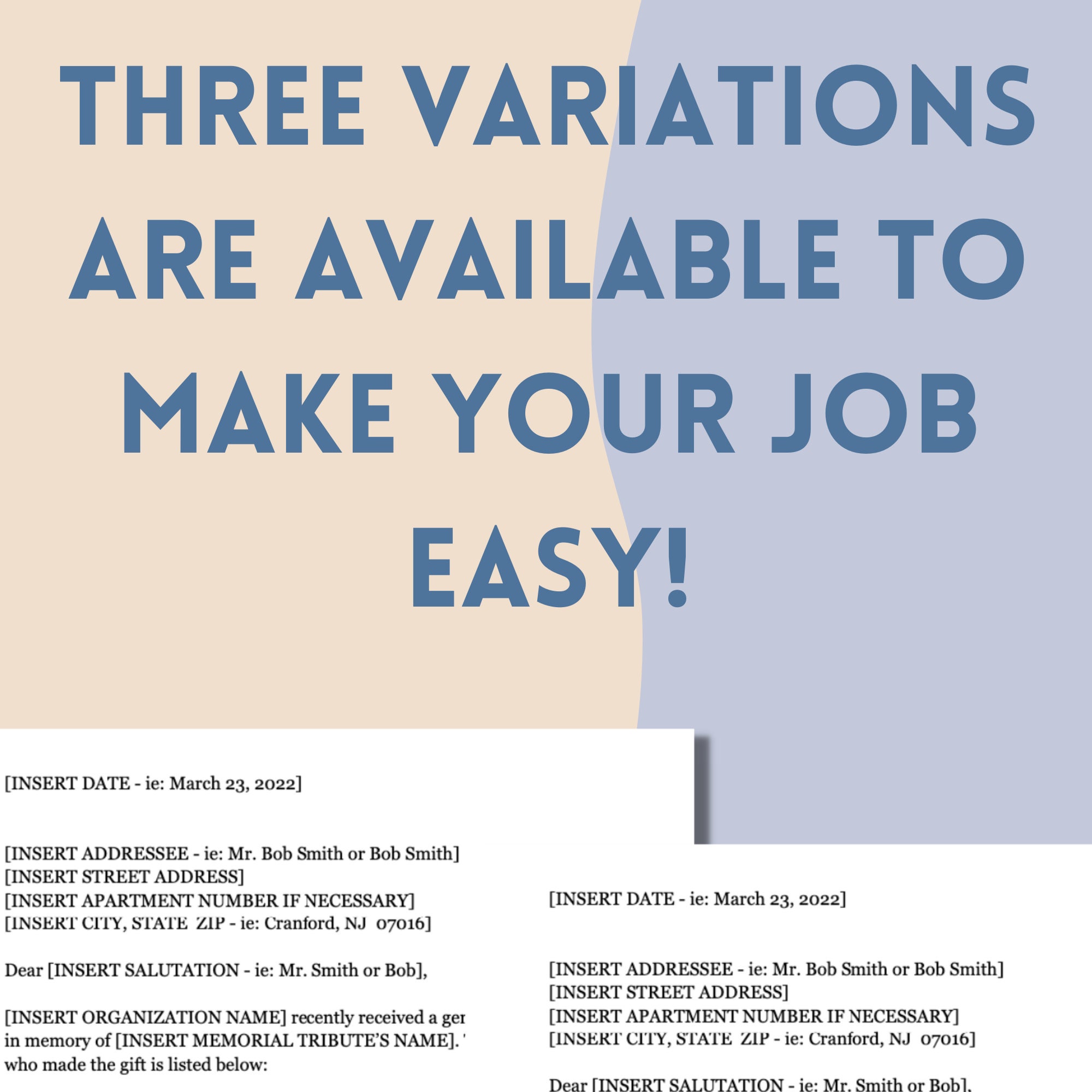 Memorial Gift Letter Template to Notify Family of Gift Made in Memory ...