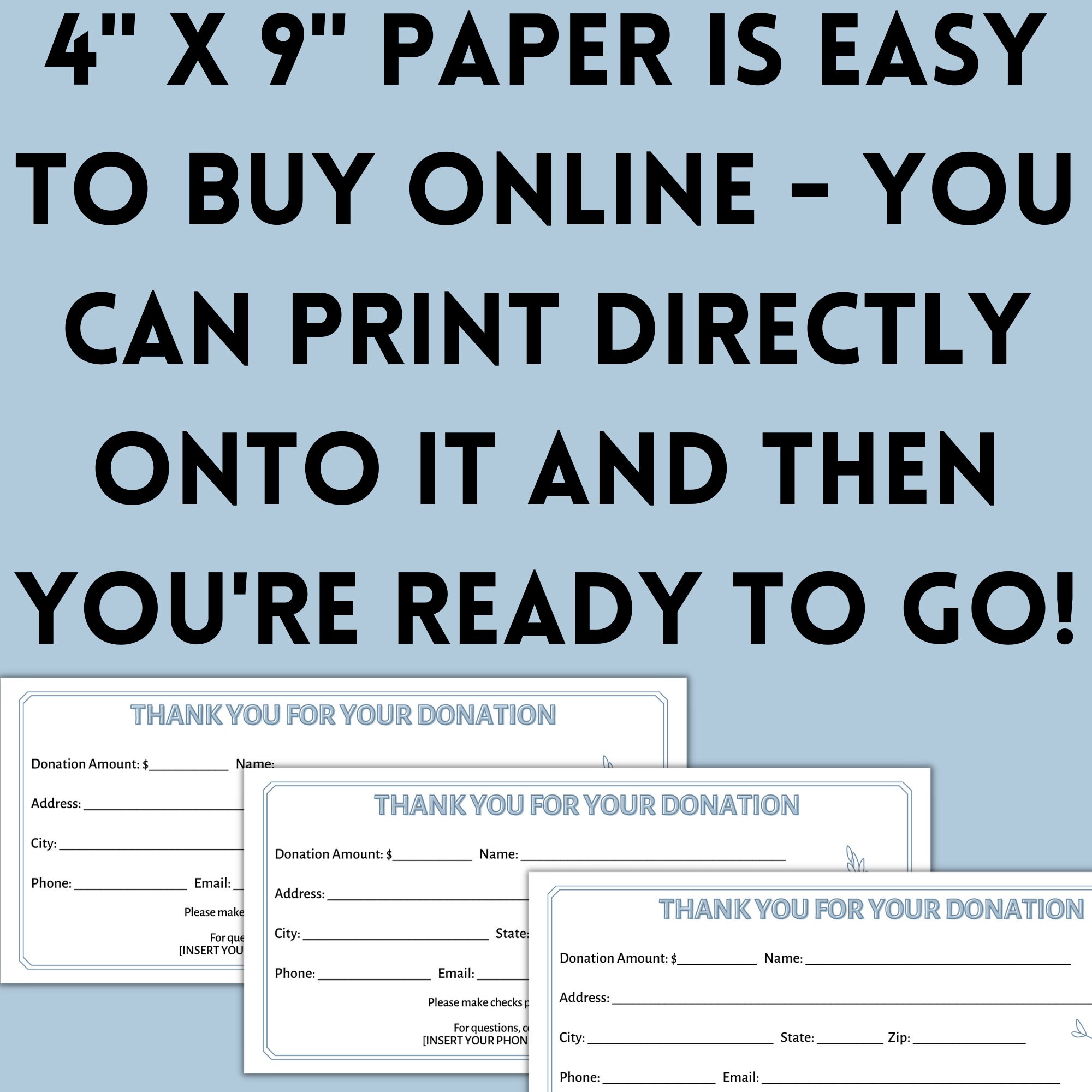 Donation Card Canva Template Editable Printable Donation - Etsy