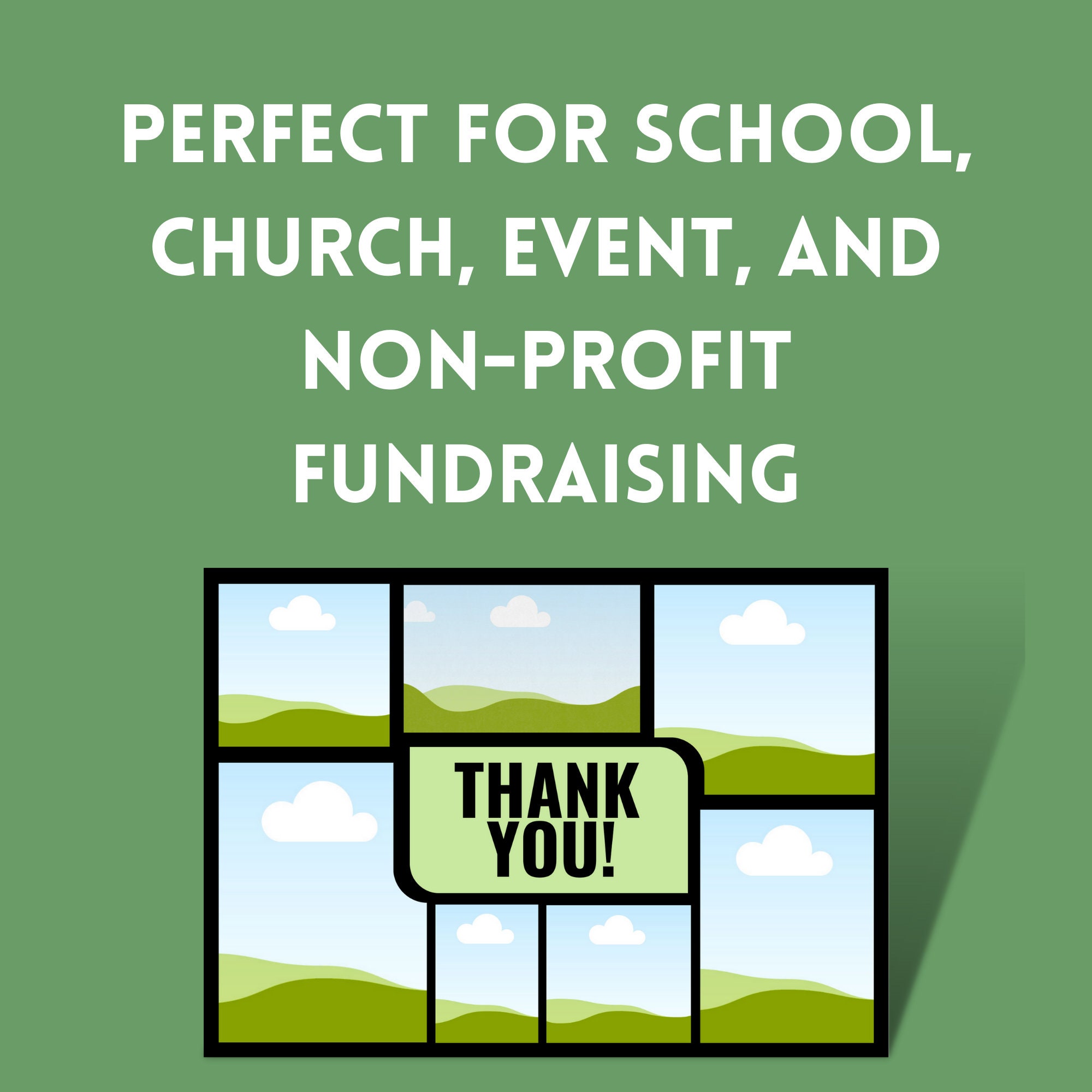 Donation Thank You Post Card, Fundraising Canva Template, Printable for ...