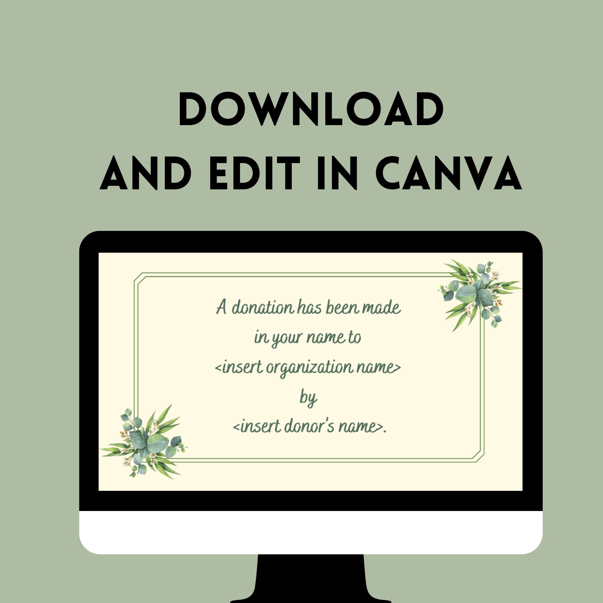 Gift Made in Your Name Card Canva Template, Printable for Wedding ...