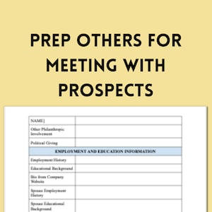 Prospect Research Profile Template, Printable Editable Donor Briefing ...