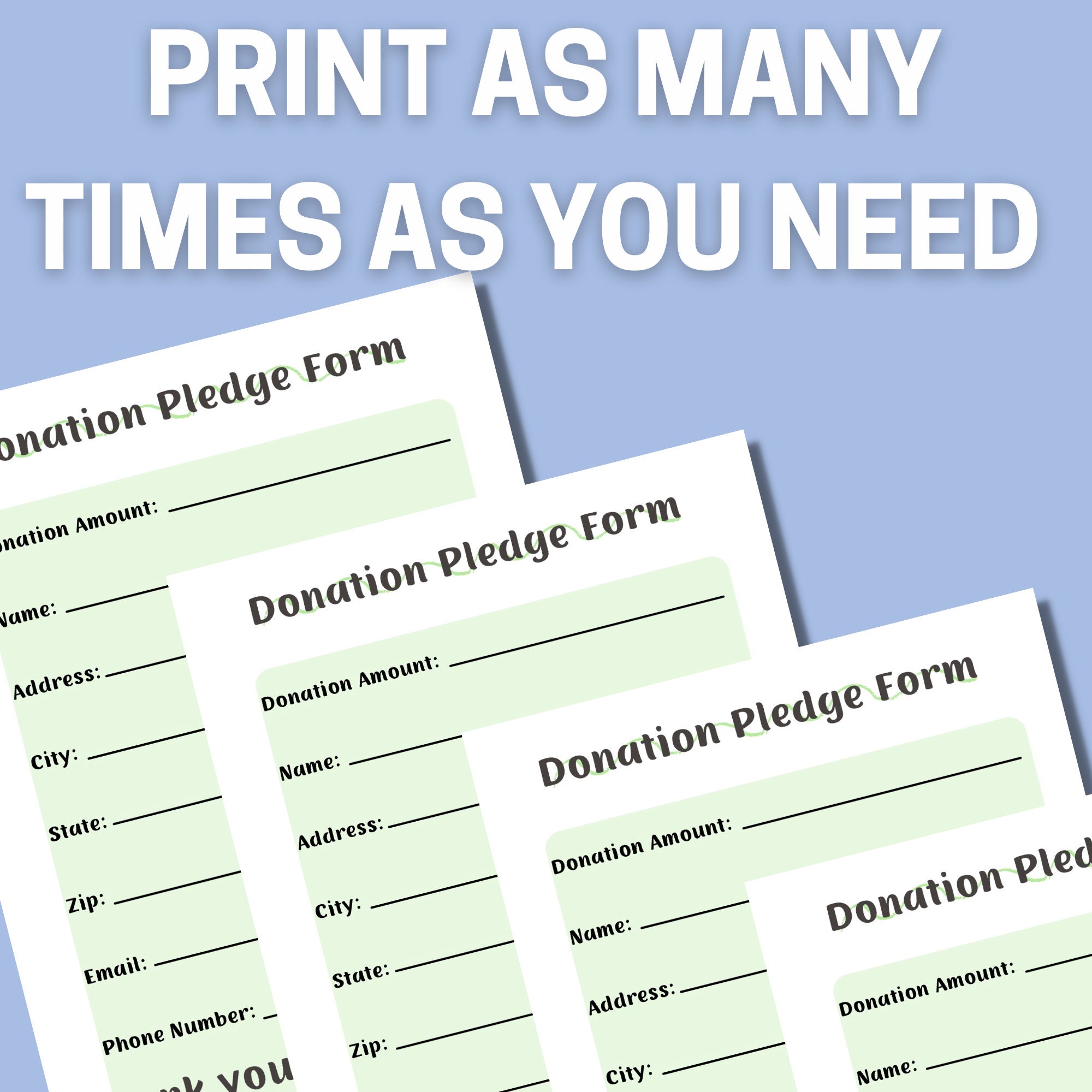 Donation Form Printable, Donation Flyer, Fundraising Form, School ...
