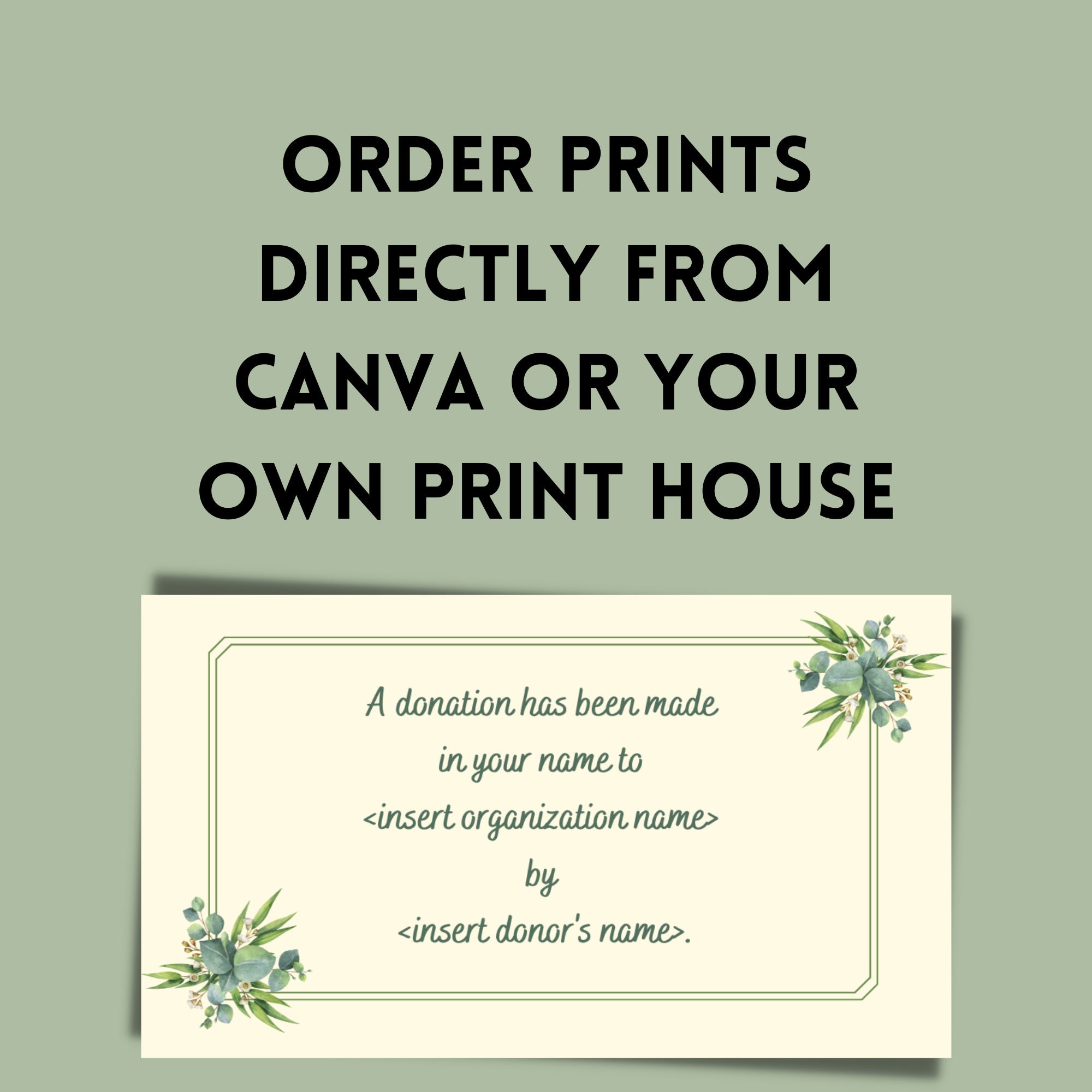 Gift Made in Your Name Card Canva Template, Printable for Wedding ...