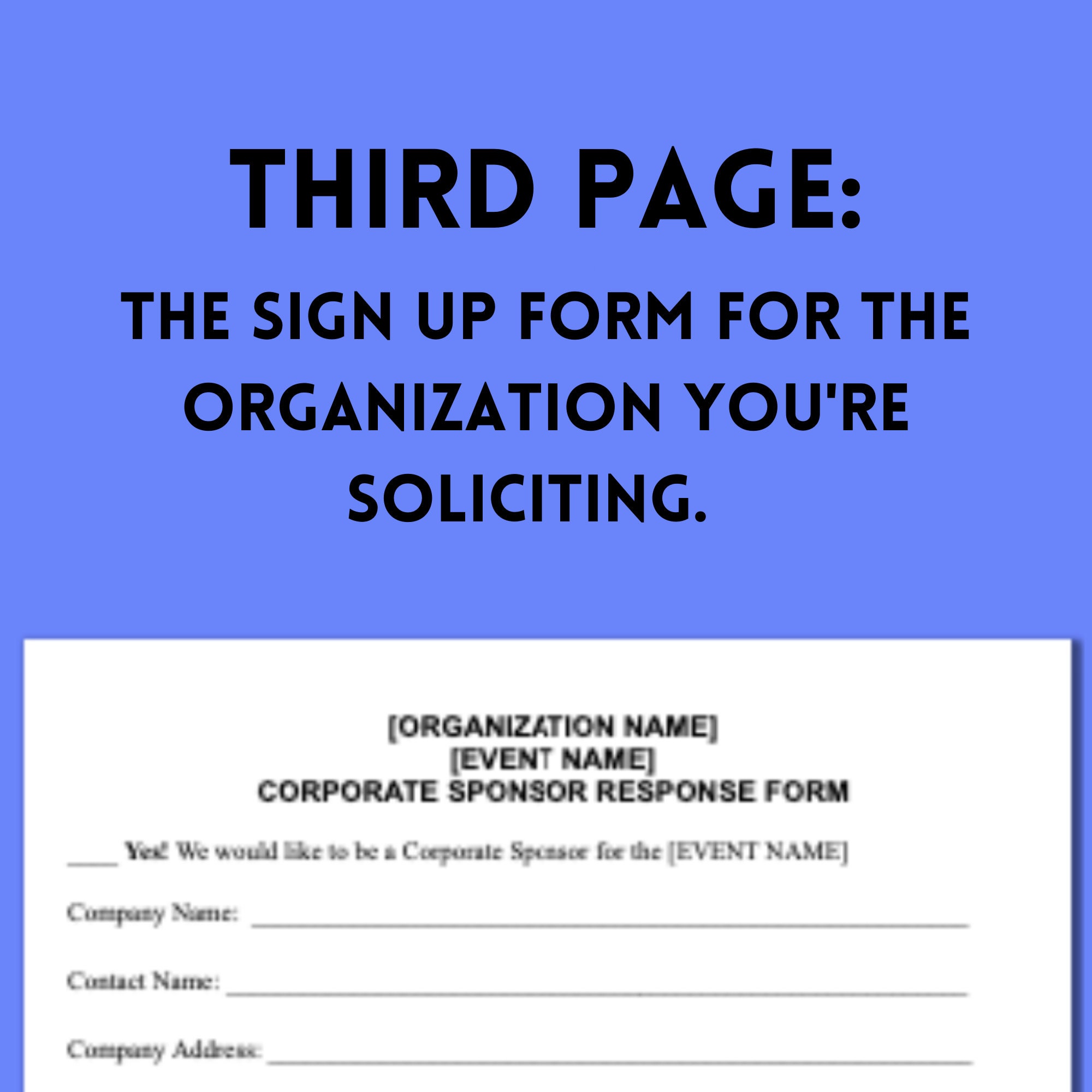 Sponsorship Solicitation Package Template Printable Editable - Etsy