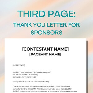 Pageant Sponsorship Template, Sponsor Proposal Packet, Donation Letter ...