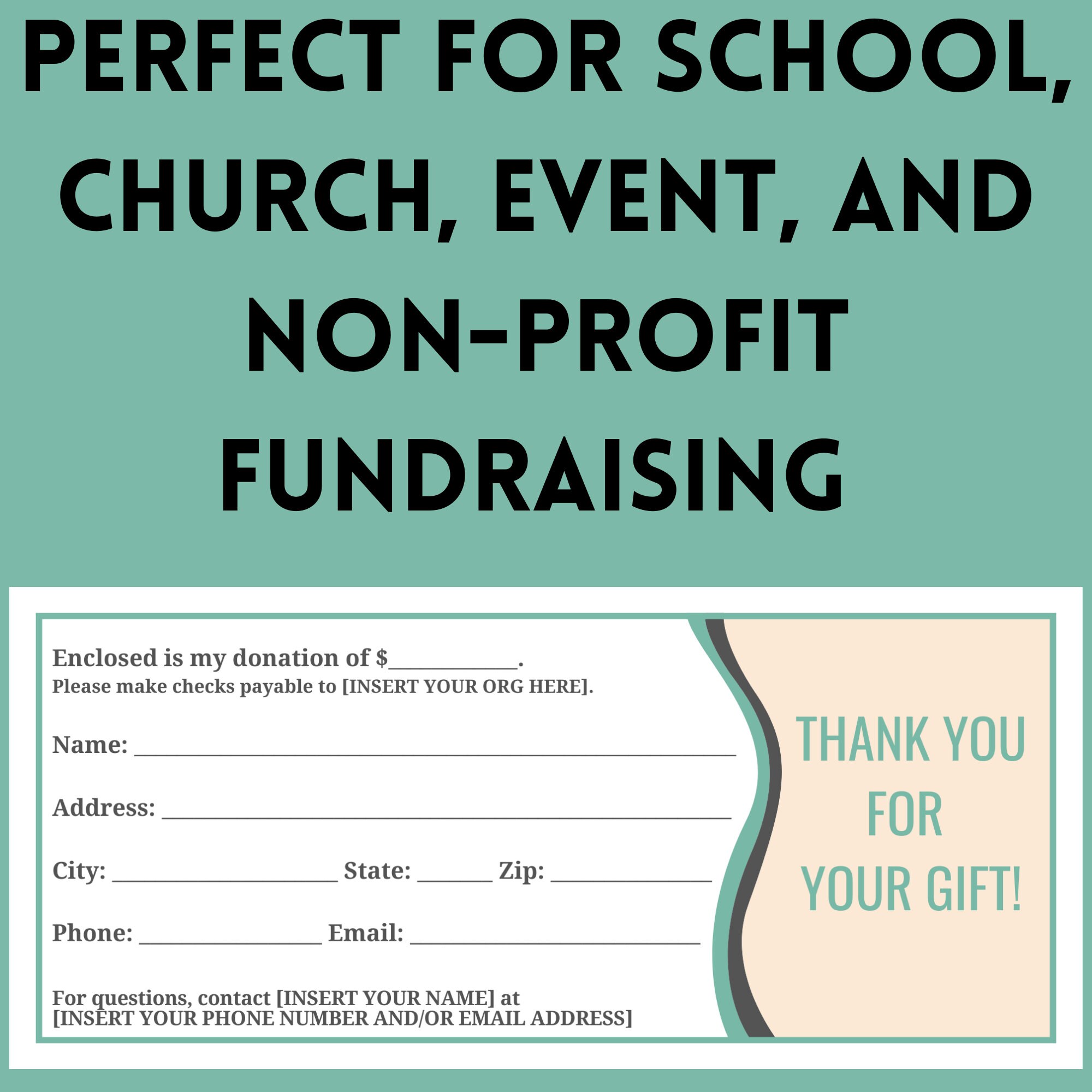 Donation Card Canva Template Editable Printable Donation - Etsy