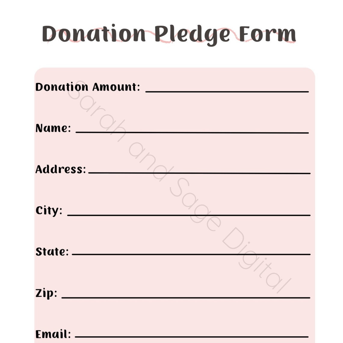 Donation Form Printable, Donation Fundraising Flyer School Fundraiser ...