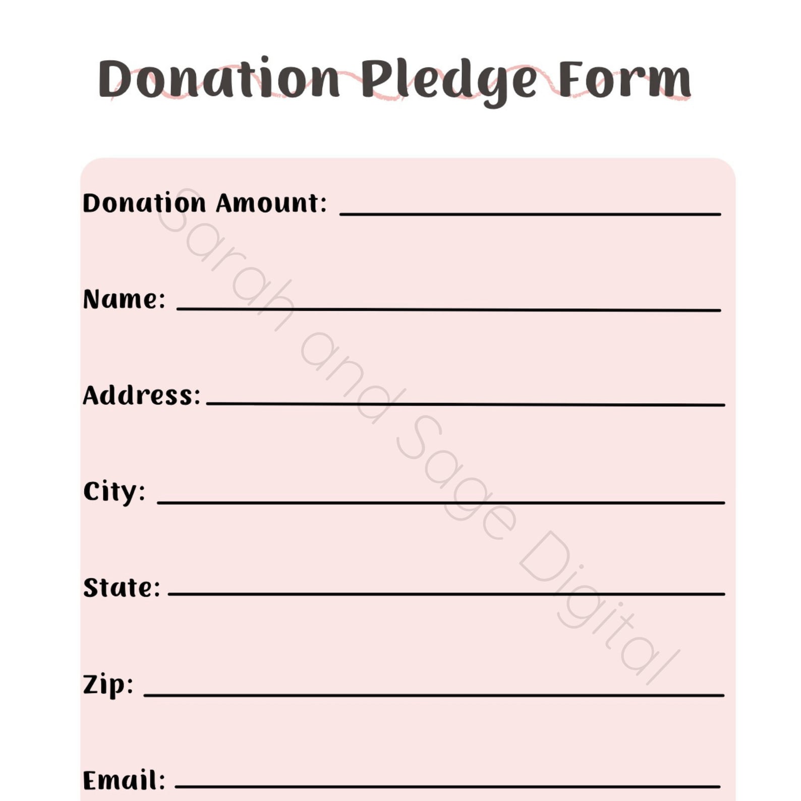 Donation Form Printable, Donation Fundraising Flyer School Fundraiser ...