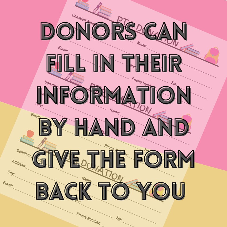 PTA and PTO Donation Form 3 per Page Parent Teacher - Etsy