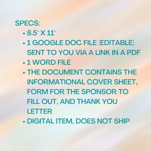 Pageant Sponsorship Template, Sponsor Proposal Packet, Donation Letter ...