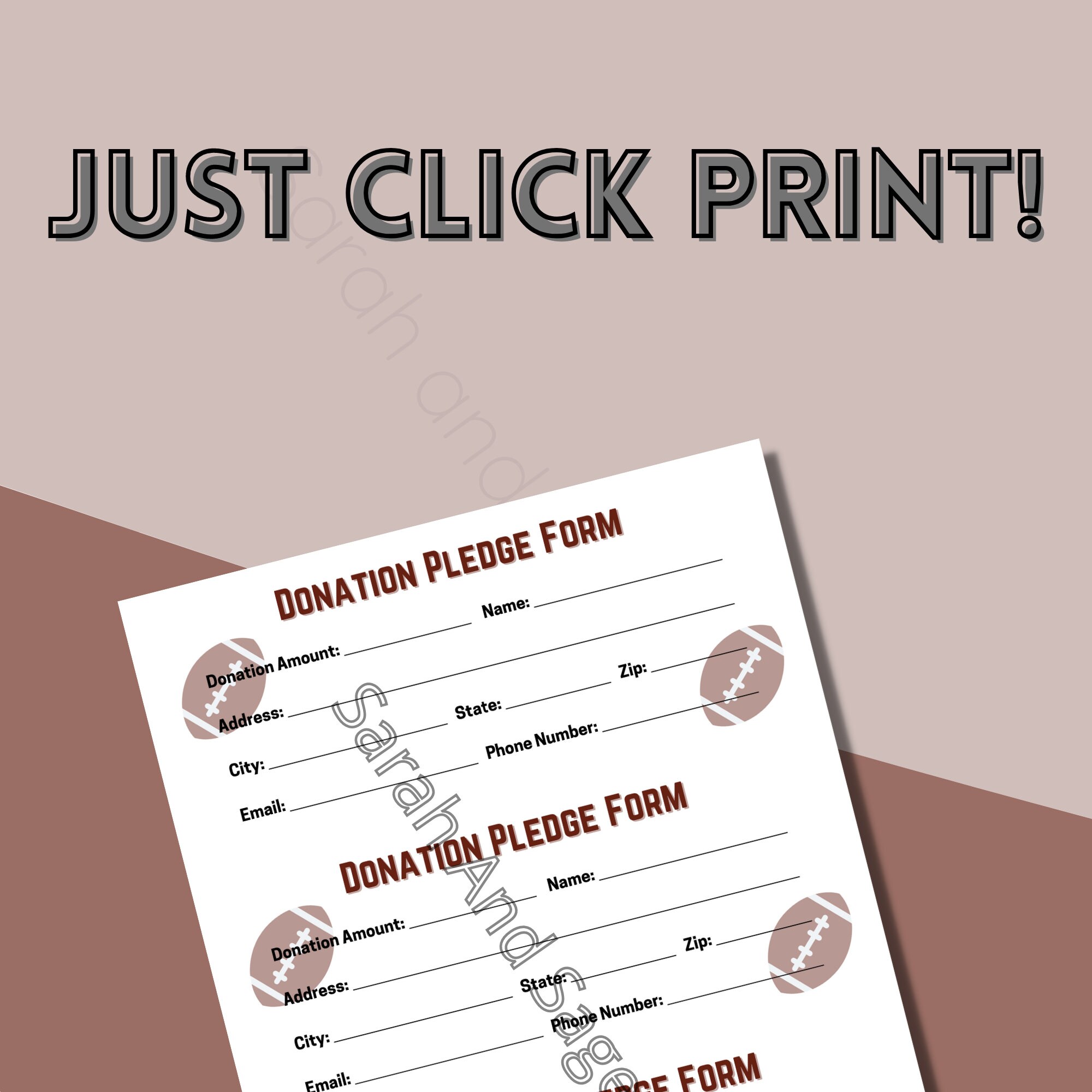 Football Team Donation Form 3 per Page, Middle School, High School ...
