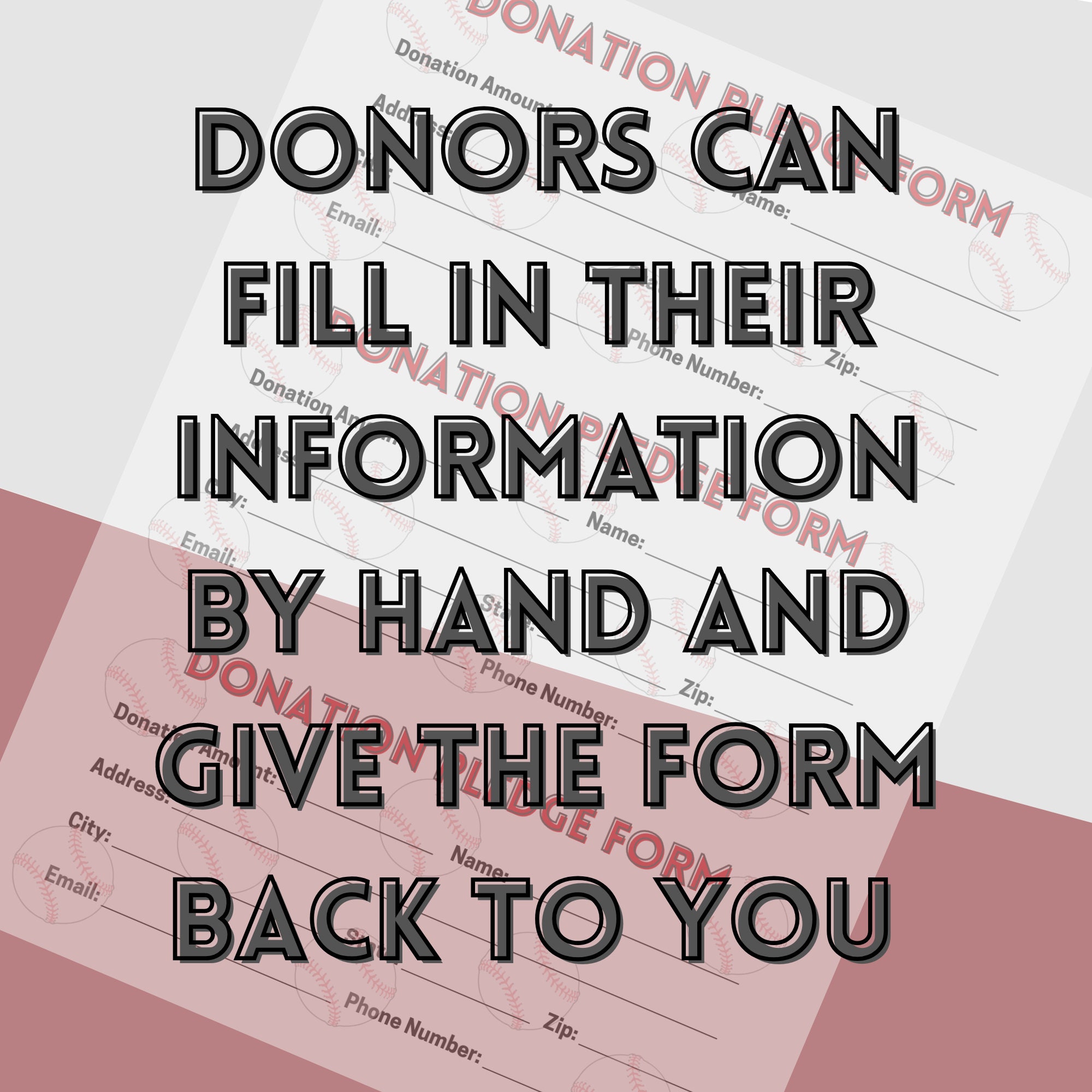 Baseball Team Donation Form 3 per Page, Softball Donation, Little ...