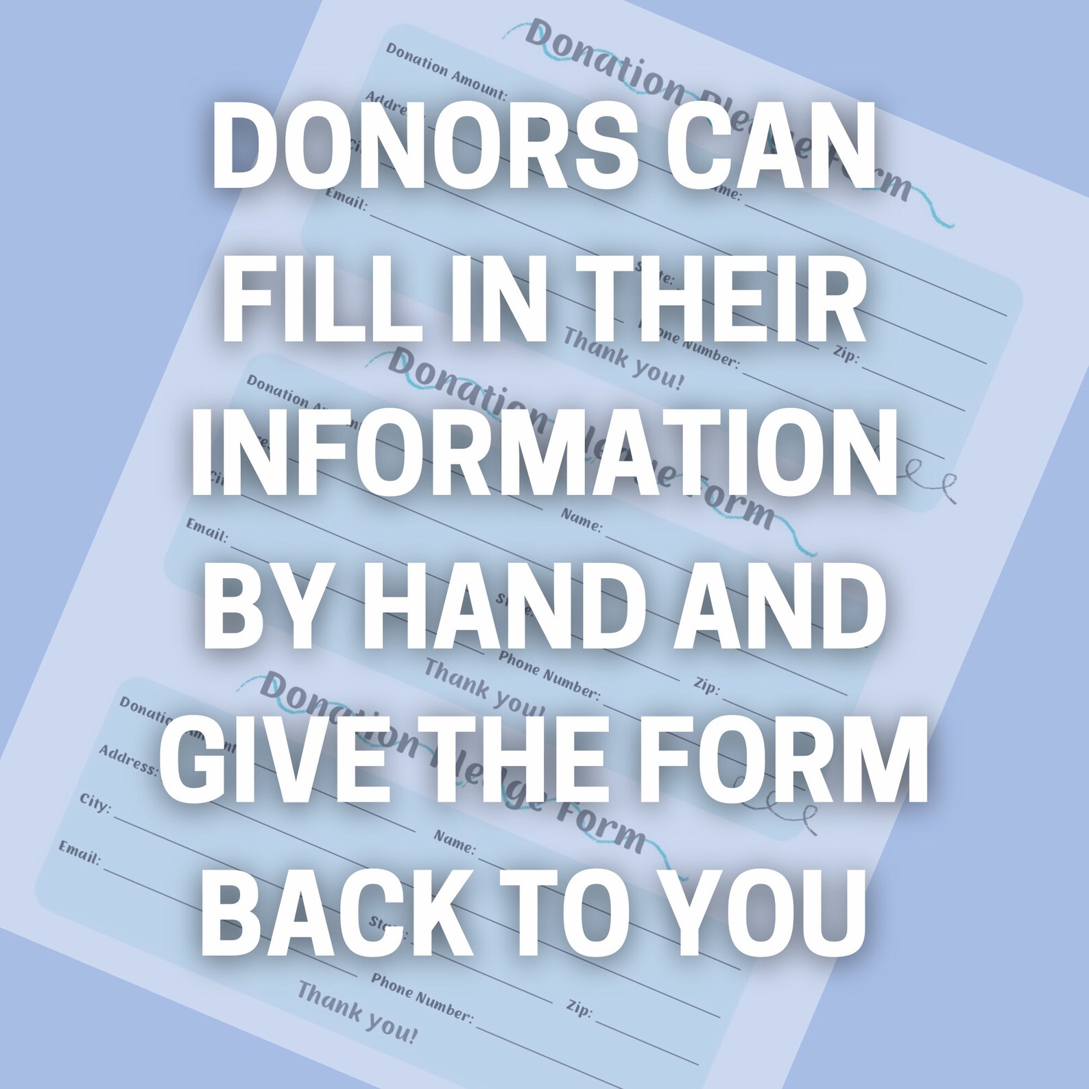Printable Donation Form With 3 per Page, Donation Flyer, Fundraising ...