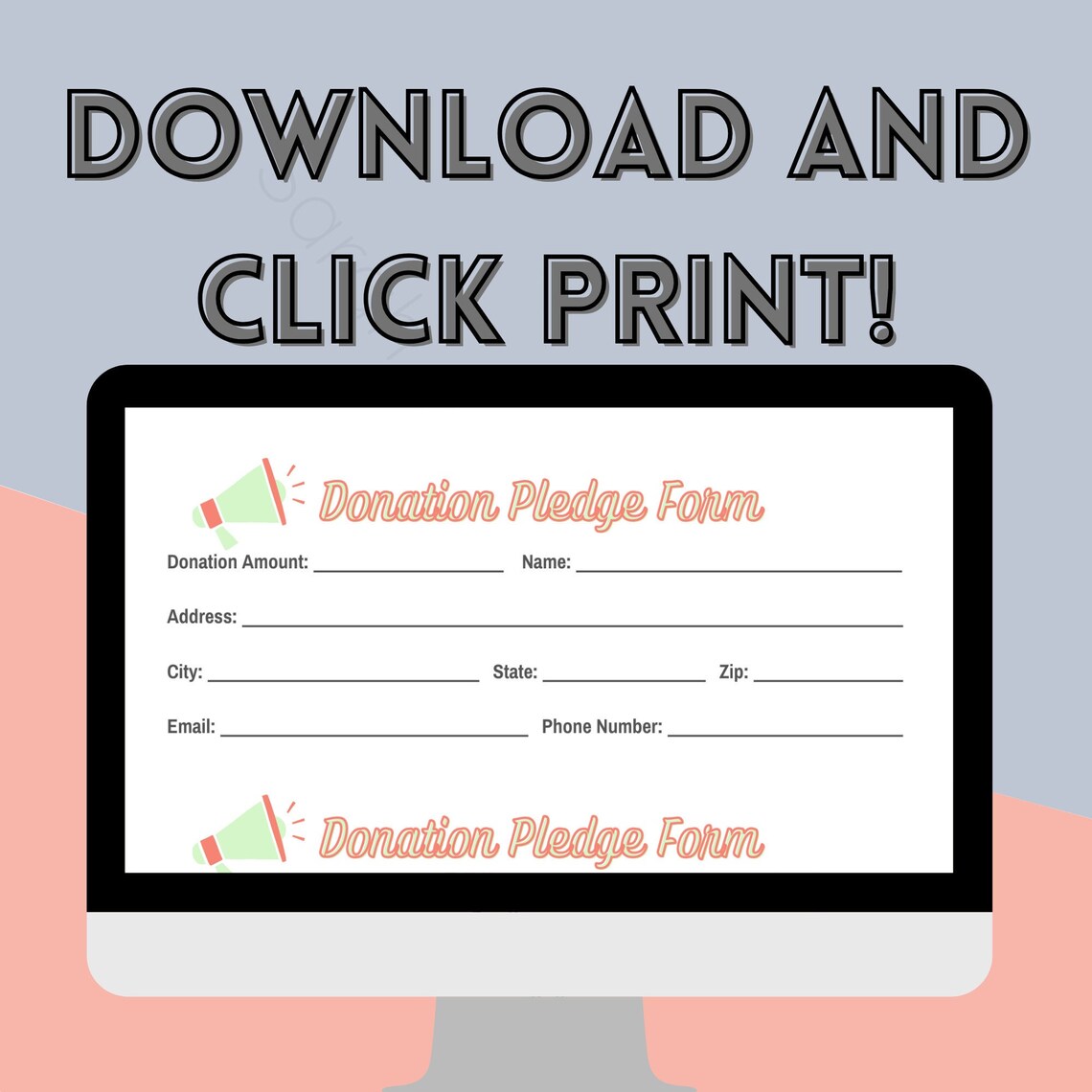 Cheerleading Team Donation Form 3 per Page Middle School - Etsy