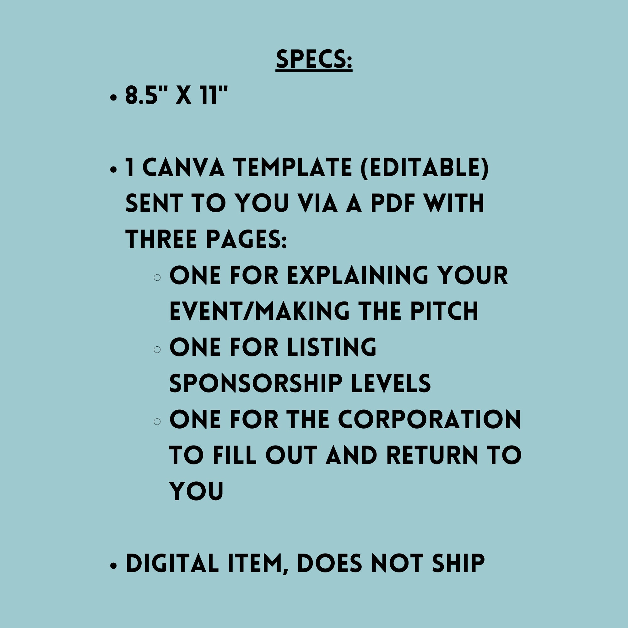 Canva Sponsorship Solicitation Package Template, Printable Editable ...