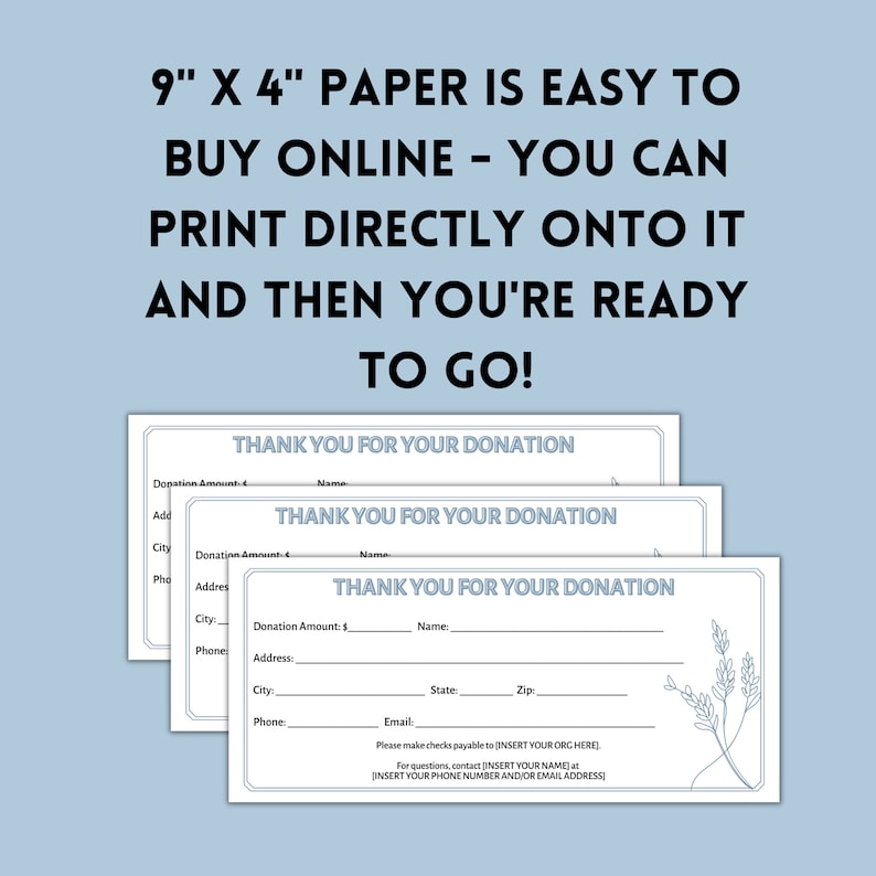 Donation Card Canva Template, Editable Printable Donation Flyer, Donor ...