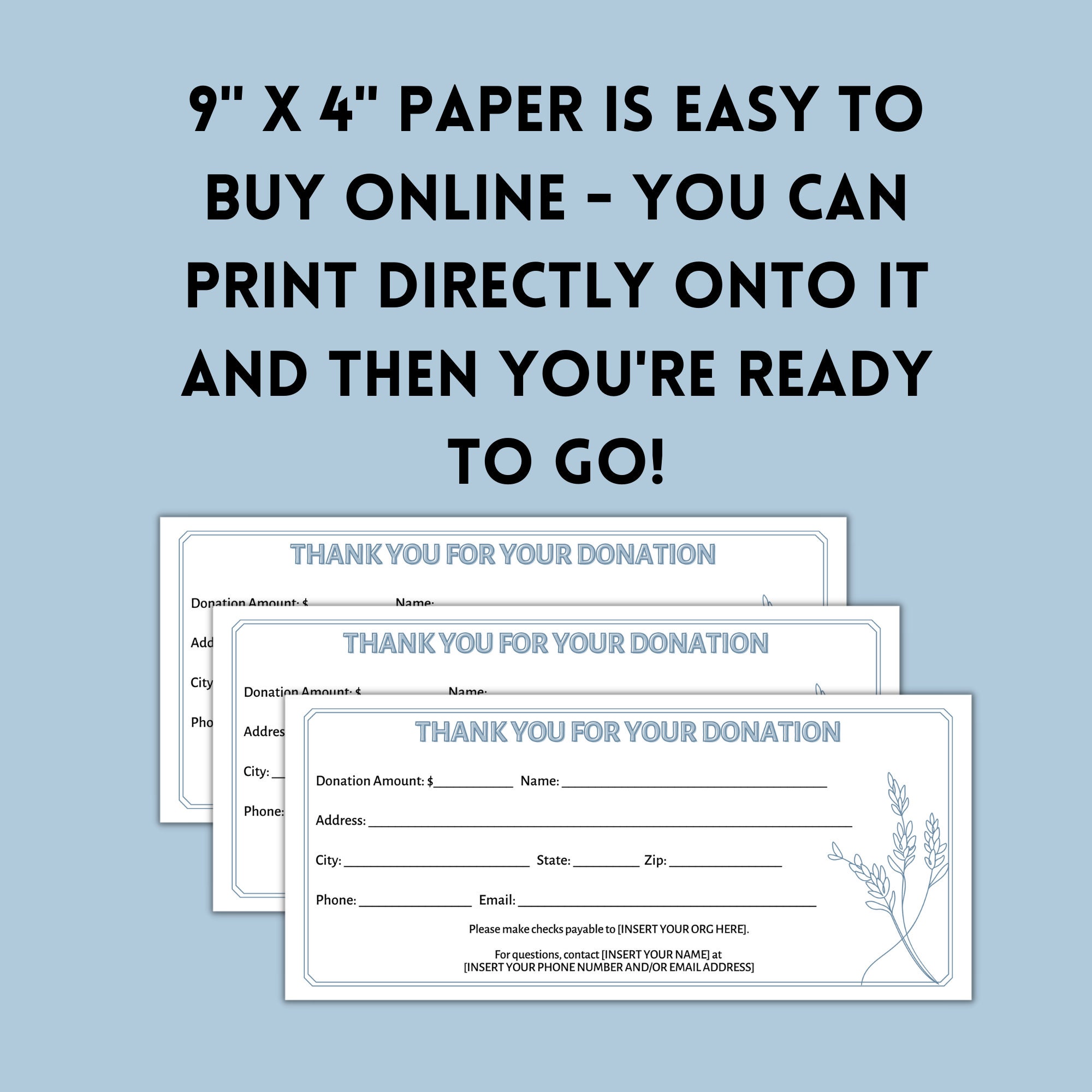 Donation Card Canva Template, Editable Printable Donation Flyer, Donor ...