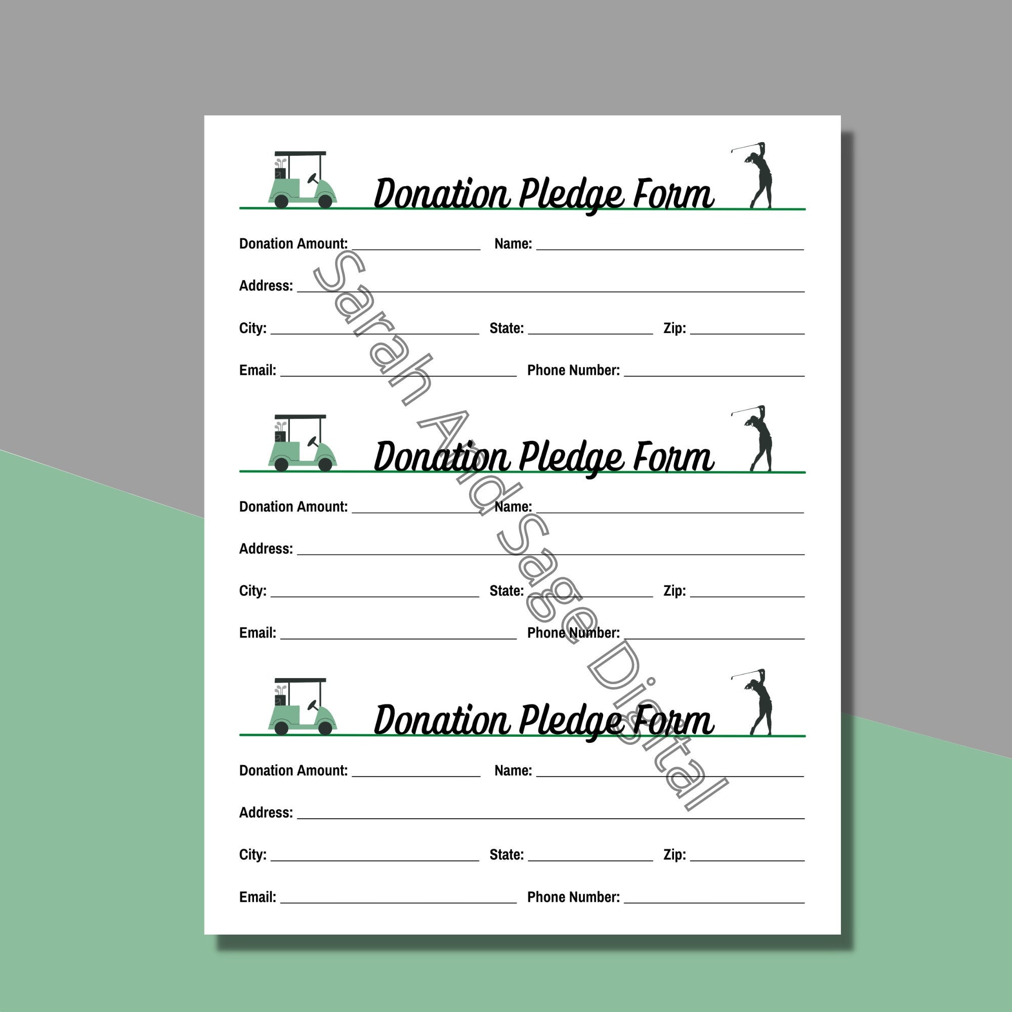 Golf Outing Donation Form 3 per Page, Golf Team Fundraising Flyer ...