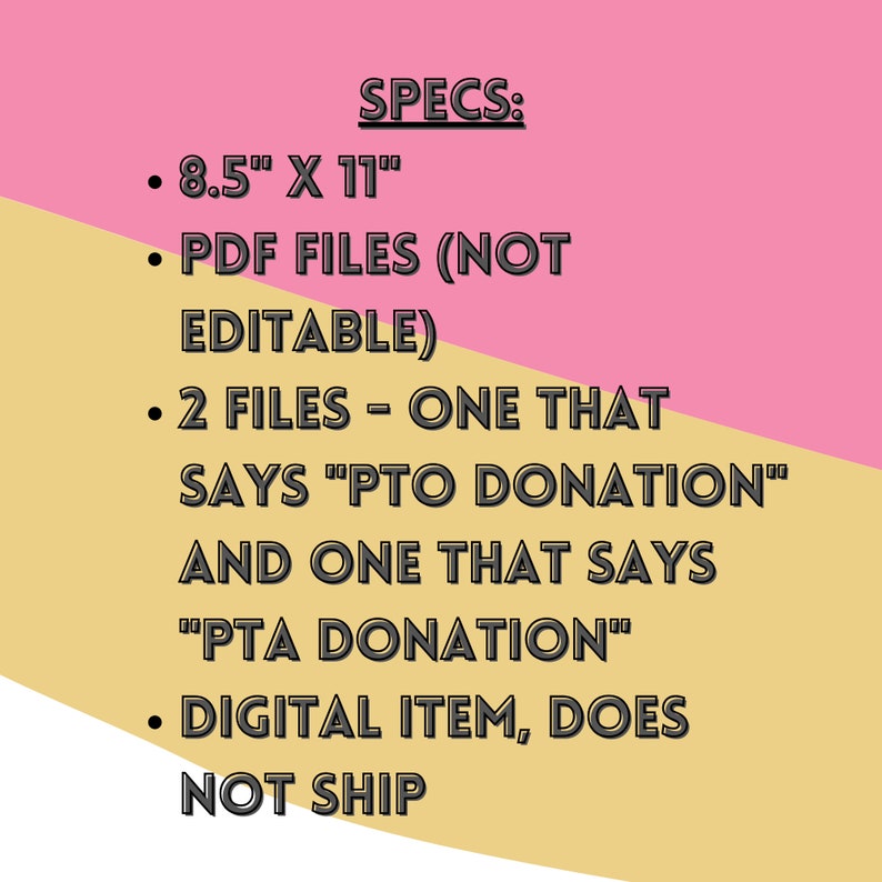 PTA and PTO Donation Form 3 per Page, Parent Teacher Association Organization Flyer, School ...