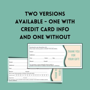 Donation Card Canva Template, Editable Printable Donation Flyer, Donor ...