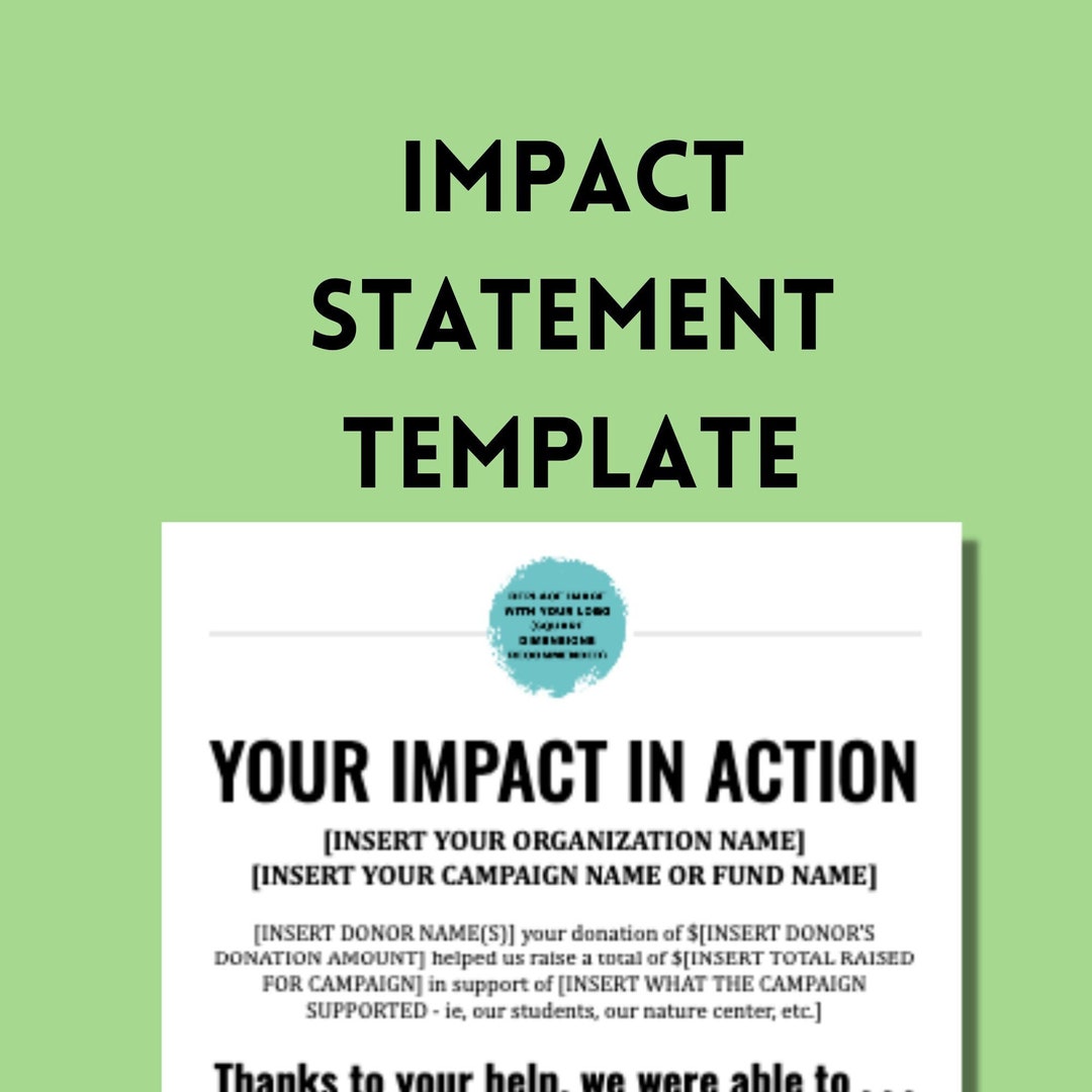 Impact Statement Template, Donor Stewardship Materials, Capital ...