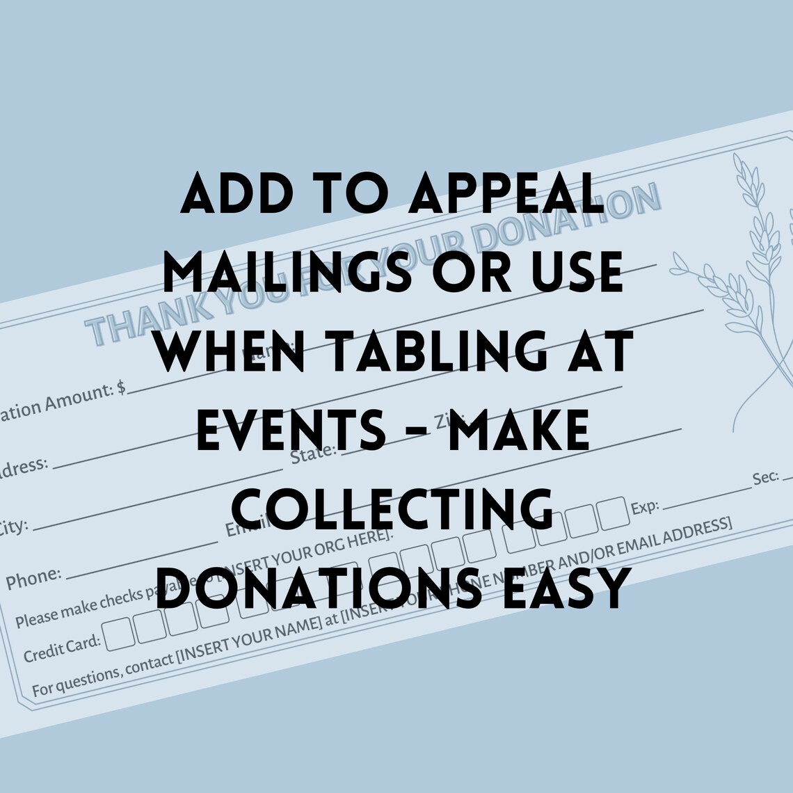 Donation Card Canva Template, Editable Printable Donation Flyer, Donor ...