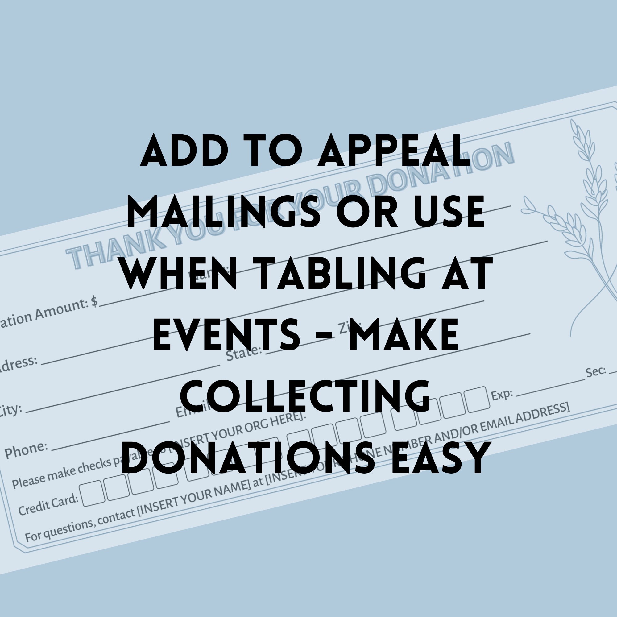 Donation Card Canva Template, Editable Printable Donation Flyer, Donor ...