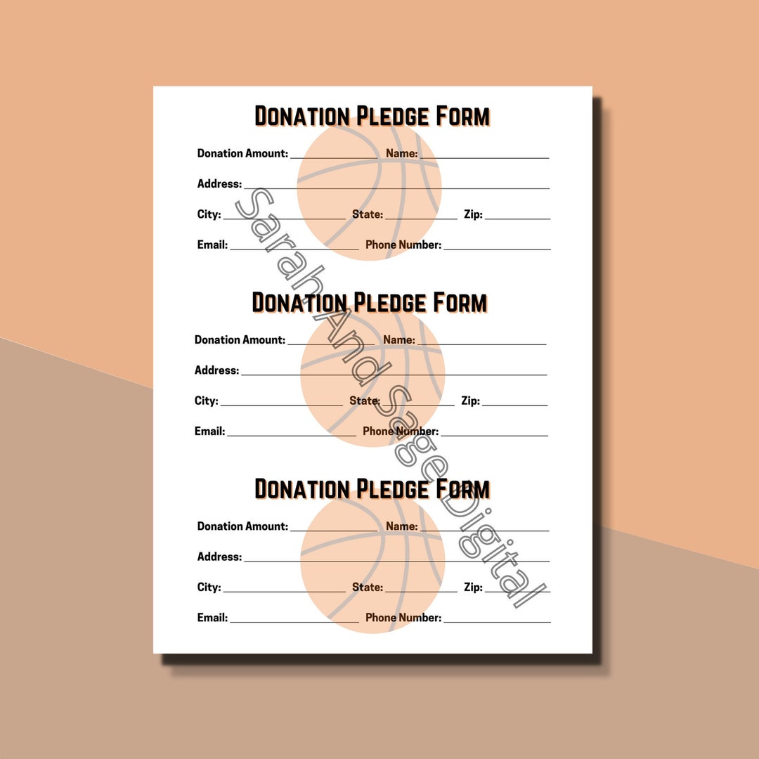 Basketball Team Donation Form 3 per Page, Middle School, High School ...