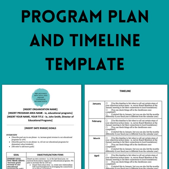 Program Plan and Timeline Template Editable Strategic Plan - Etsy Australia