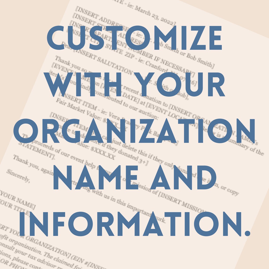 Auction Donation Thank You Letter Receipt Template With Fair - Etsy