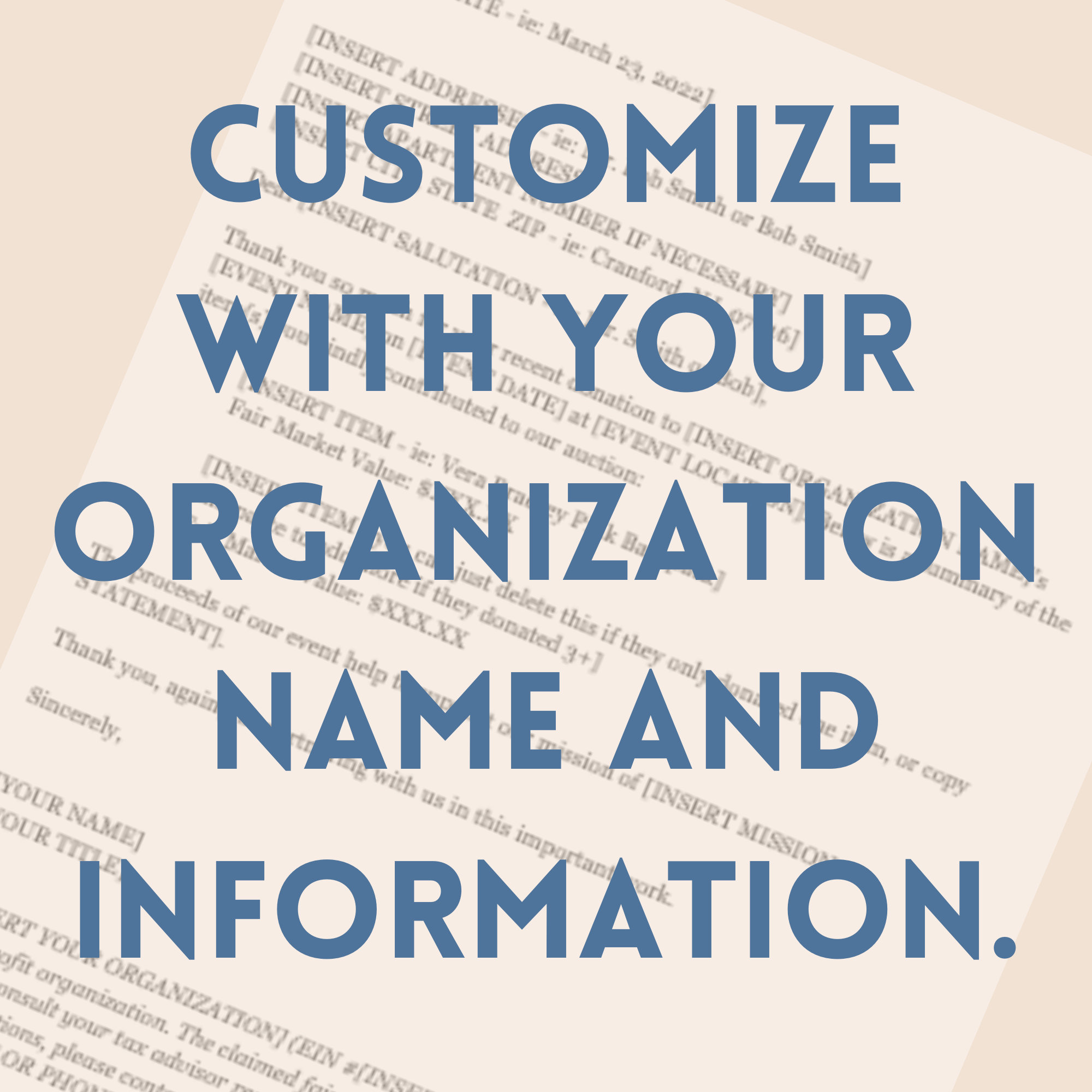 Auction Donation Thank You Letter Receipt Template With Fair Market ...