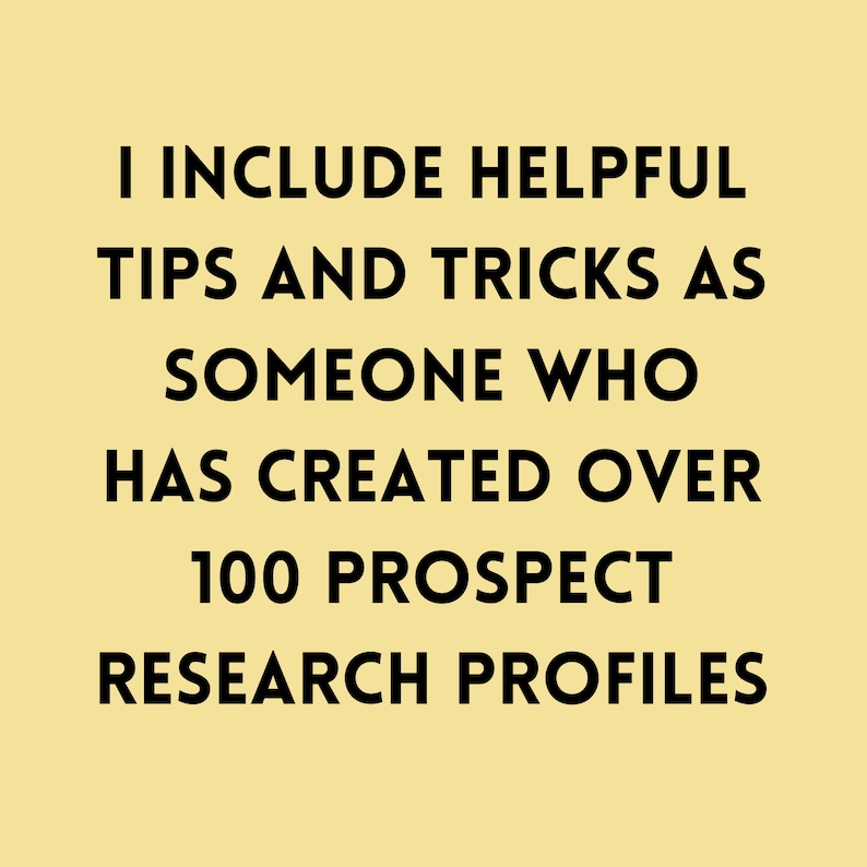 Prospect Research Profile Template, Printable Editable Donor Briefing ...