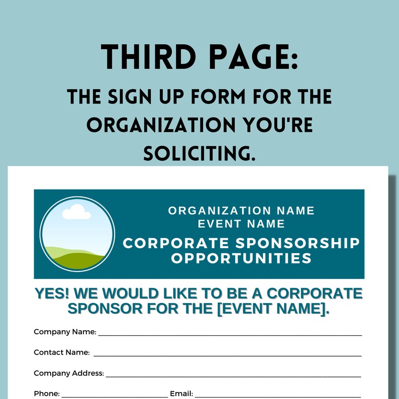 Canva Sponsorship Solicitation Package Template, Printable Editable ...
