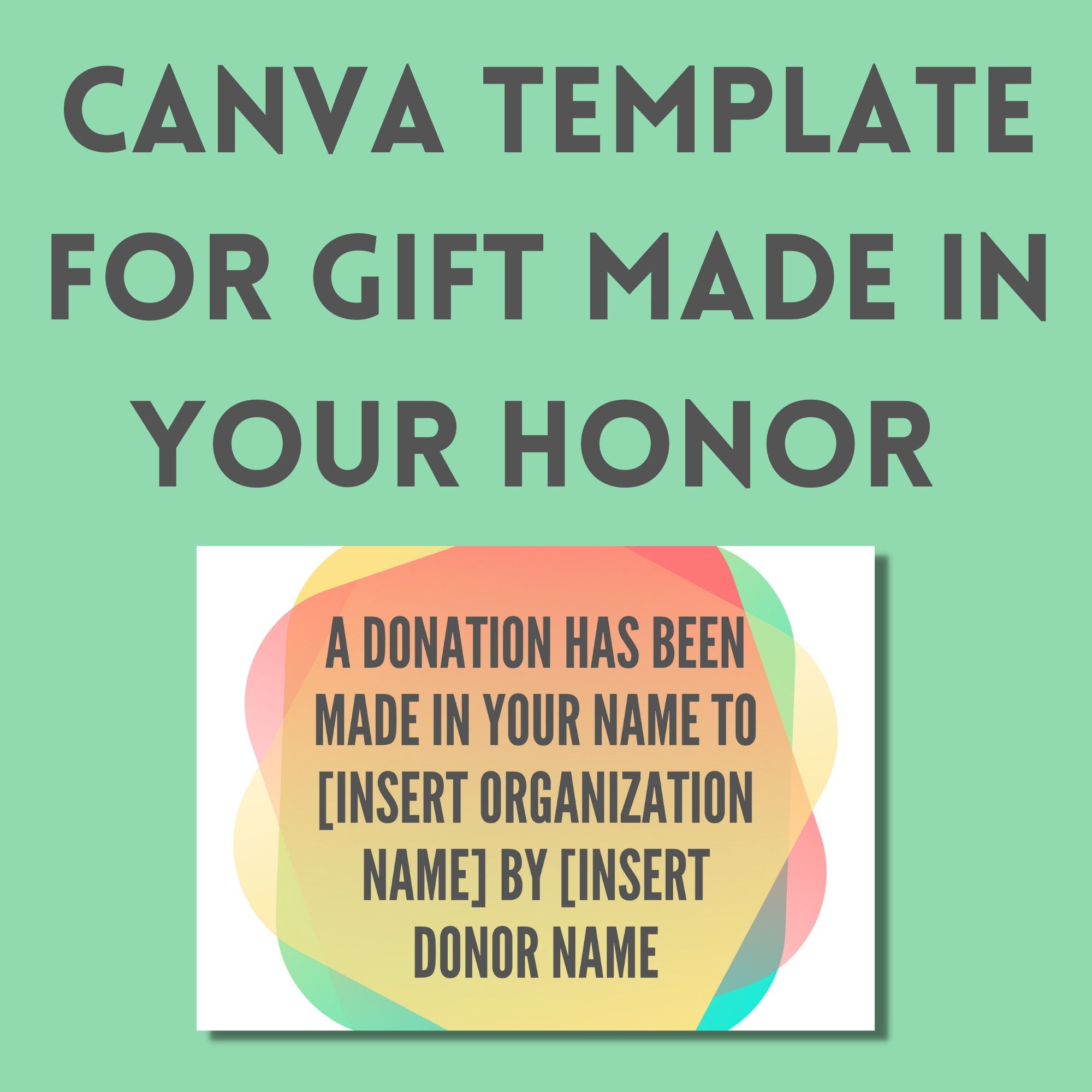 Gift Made in Your Name Card Canva Template Printable for - Etsy