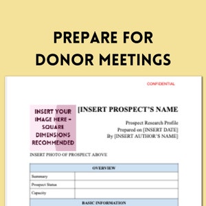 Prospect Research Profile Template, Printable Editable Donor Briefing ...