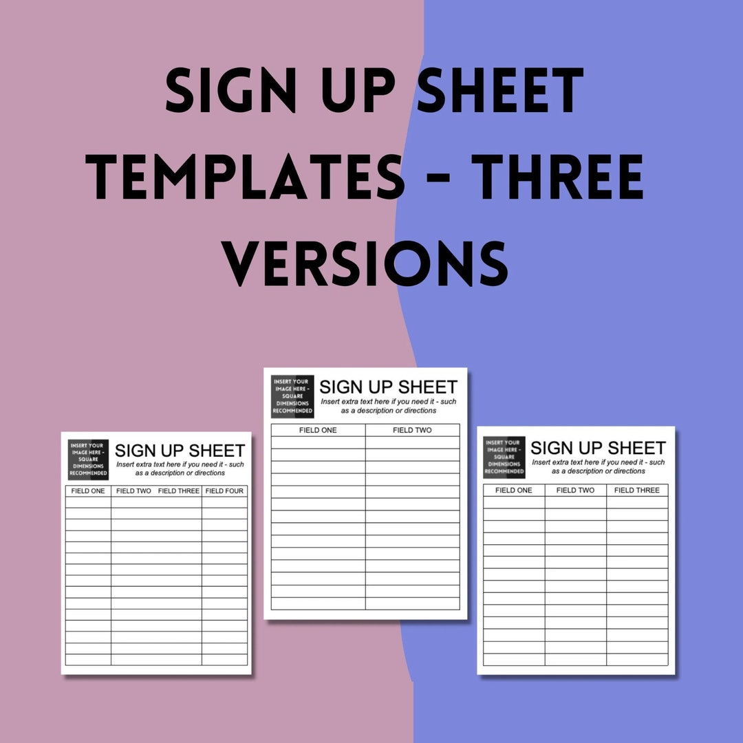 Editable Sign up Sheet Templates, Non Profit Mailing List, Small ...