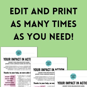 Impact Statement Template Donor Stewardship Materials - Etsy