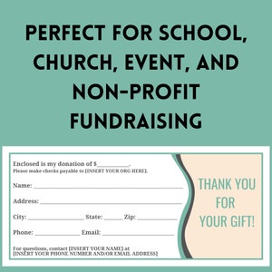 Donation Card Canva Template, Editable Printable Donation Flyer, Donor ...