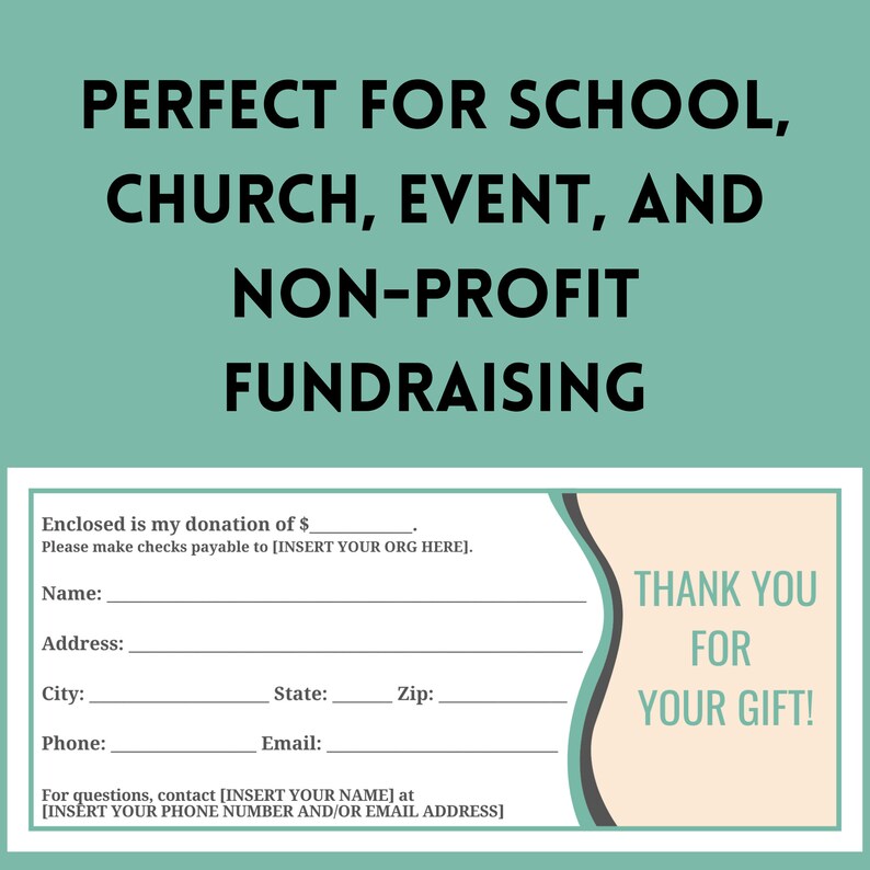 Donation Card Canva Template, Editable Printable Donation Flyer, Donor ...