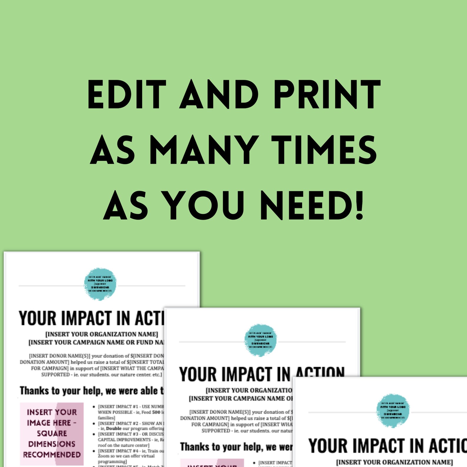 Impact Statement Template, Donor Stewardship Materials, Capital ...