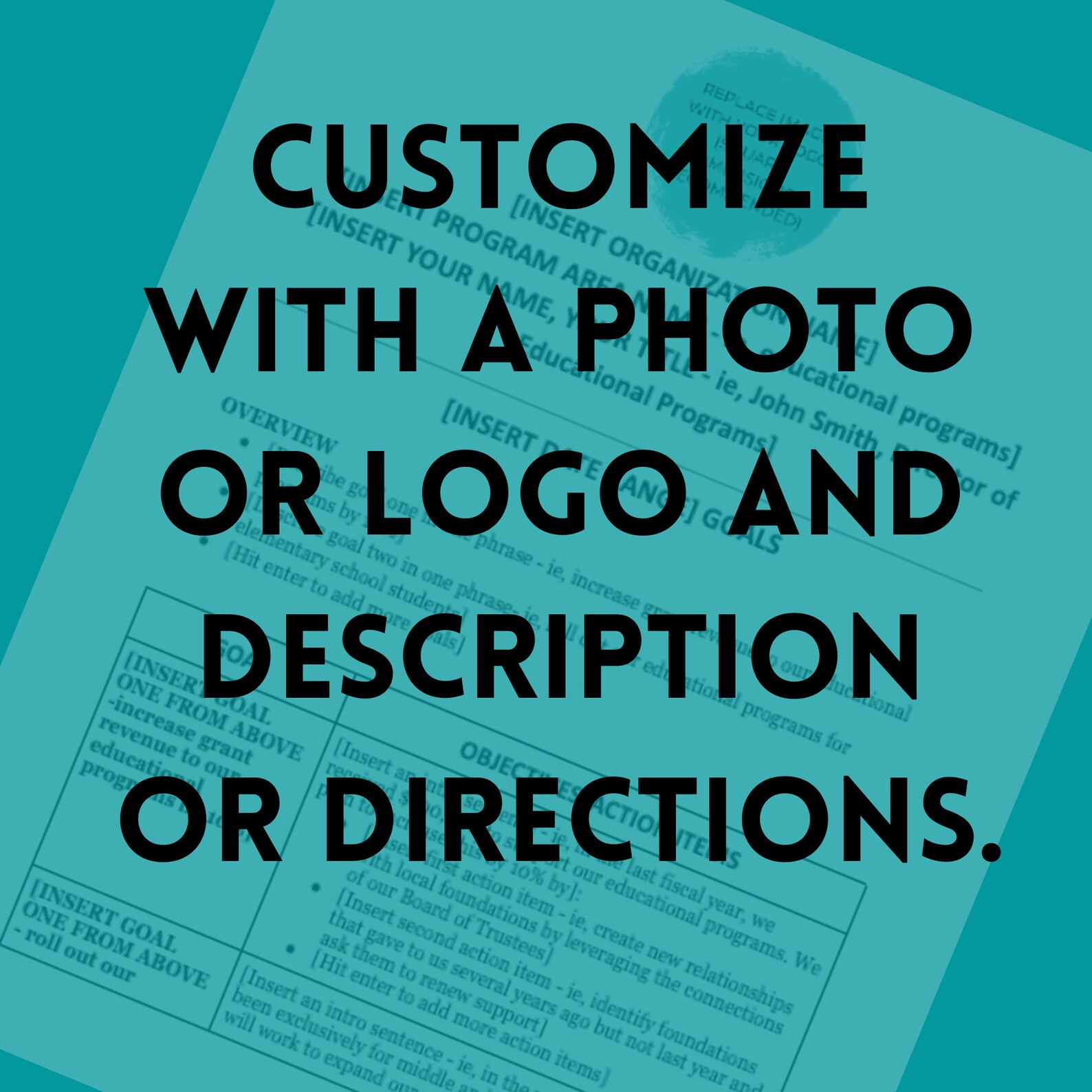 Program Plan and Timeline Template, Editable Strategic Plan for Non ...