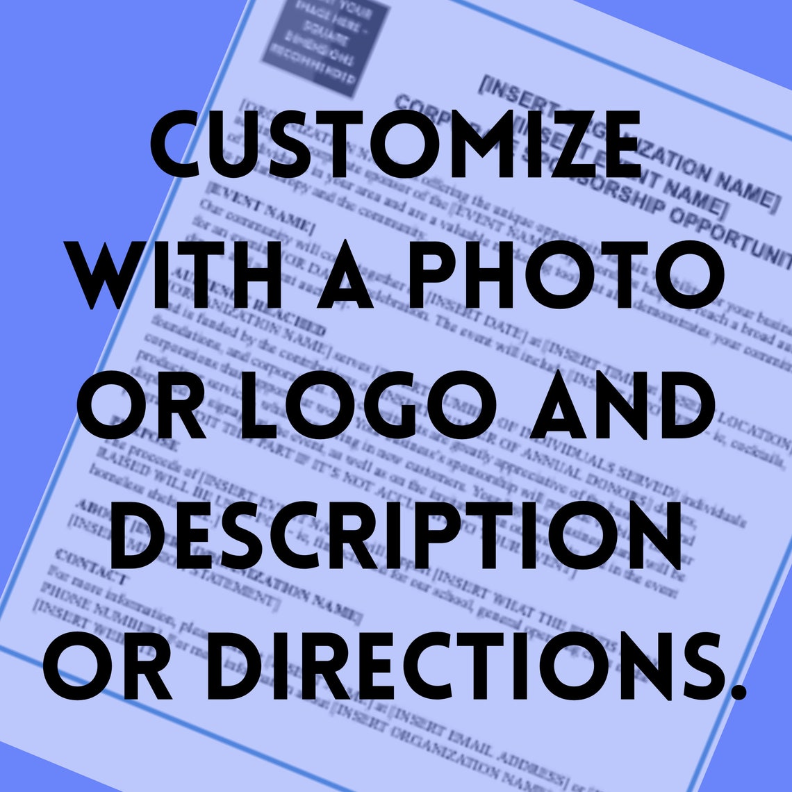 Sponsorship Solicitation Package Template Printable Editable - Etsy