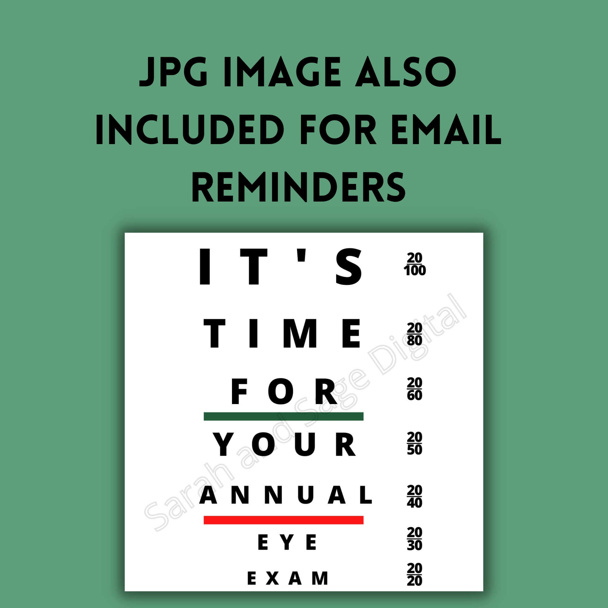 Eye Exam Reminder Post Card Template, It's Time for Your Annual ...